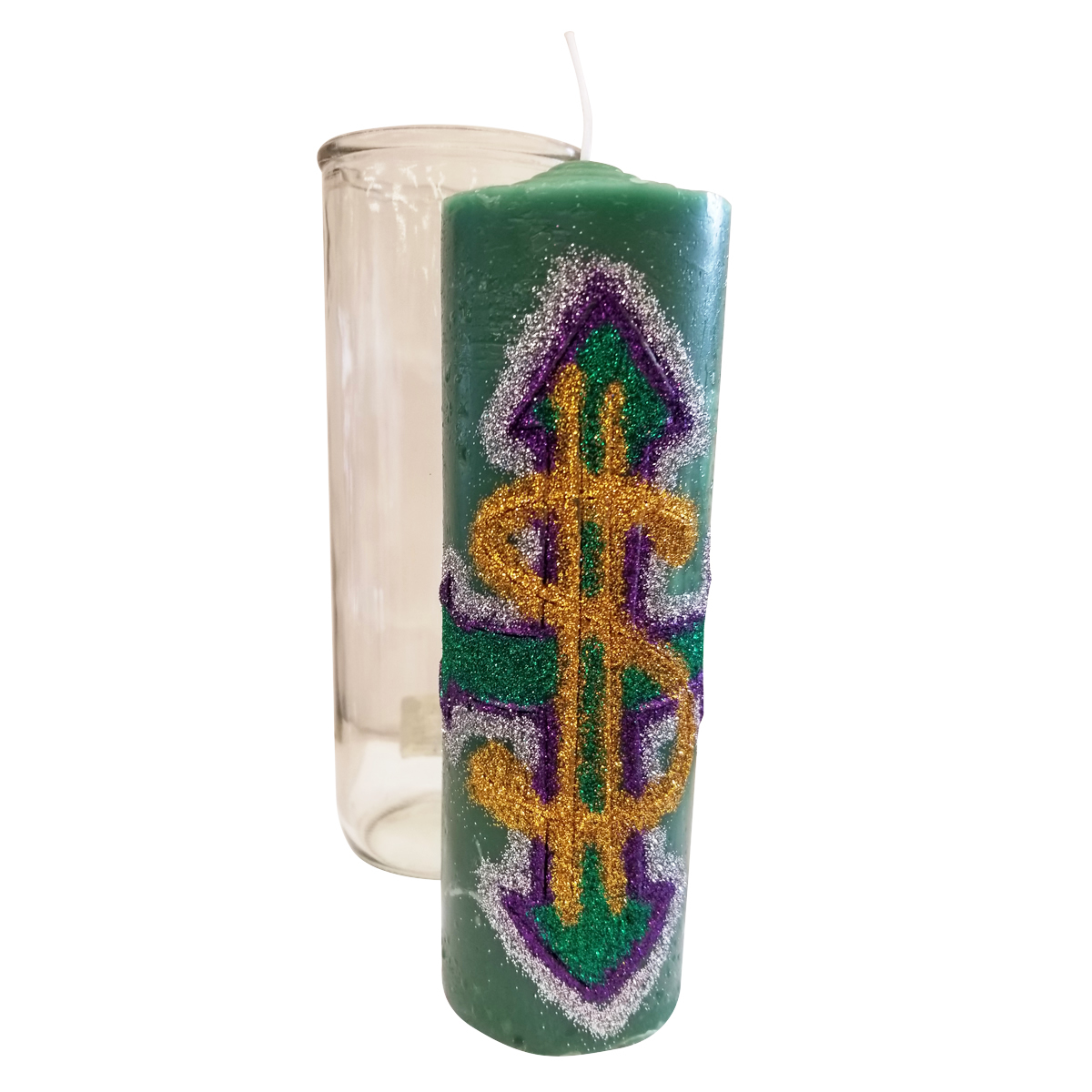Money Drawing Hand Carved Candle
